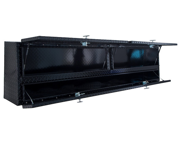 88 Inch Black Diamond Tread Aluminum Contractor Truck Box w/ Two Top ...